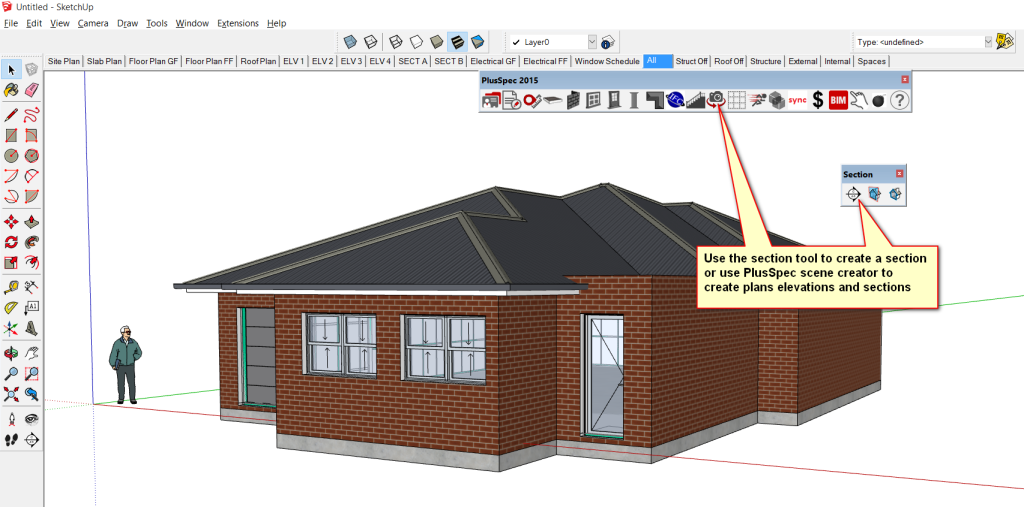 3D Model Section Cut Fills In Sketchup And PlusSpec PlusSpec